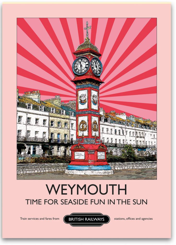 A pack of 12 retro British Railways Dorset postcards – West Bay Pictures